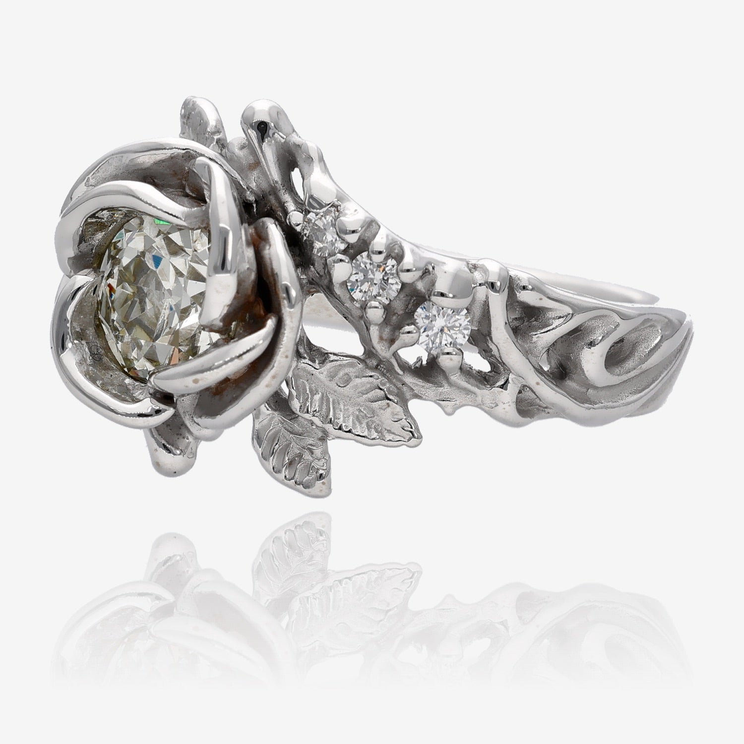 Summer Rose Diamond Ring White Gold – Wexford Jewelers